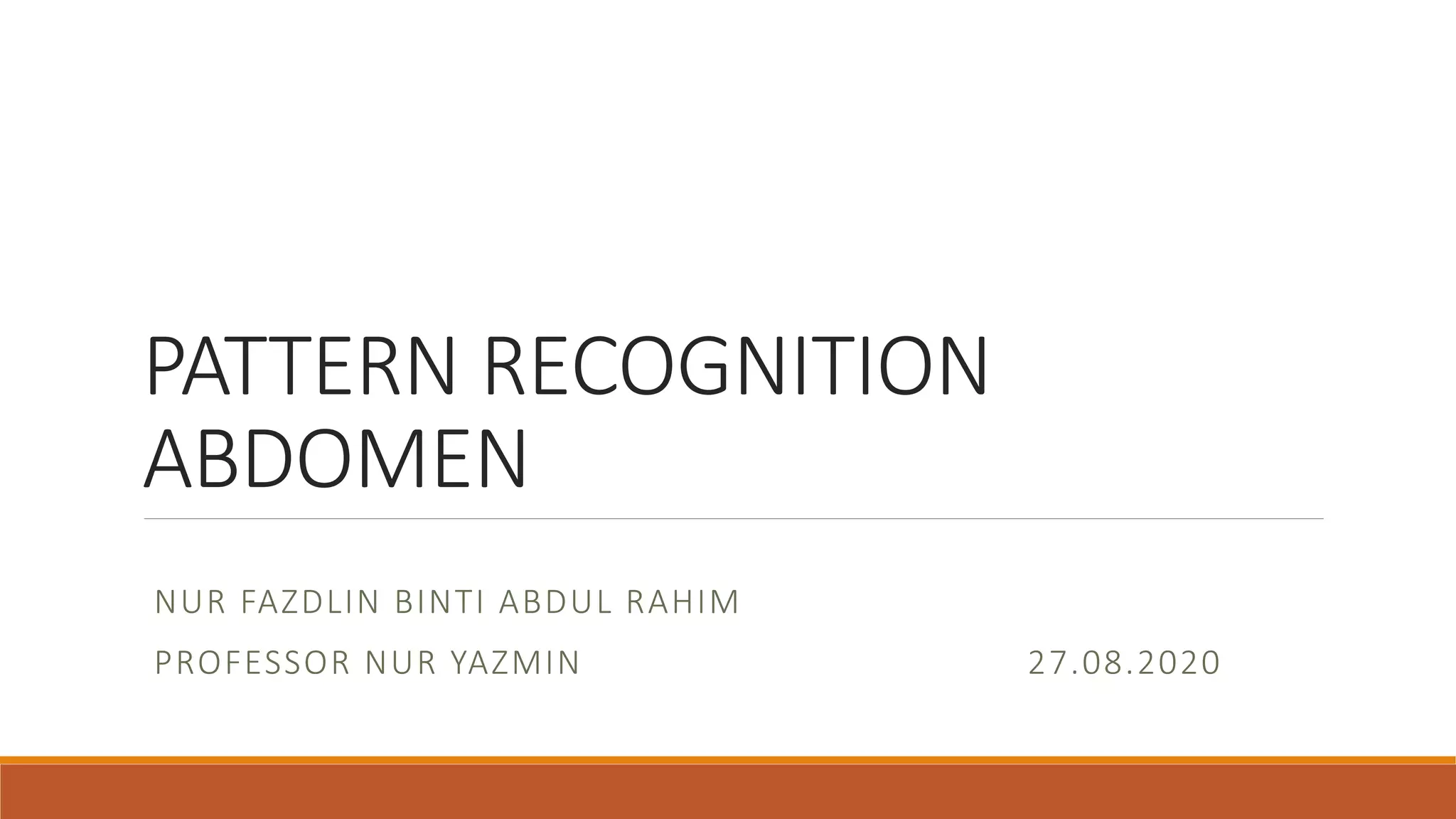 Abdominal radiology pattern recognition | PDF