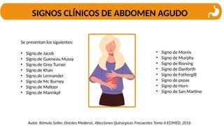 abdomen agudo, concepto, clasificacion, manejo | PPTX