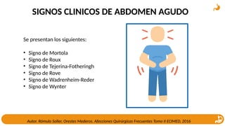 abdomen agudo, concepto, clasificacion, manejo | PPTX