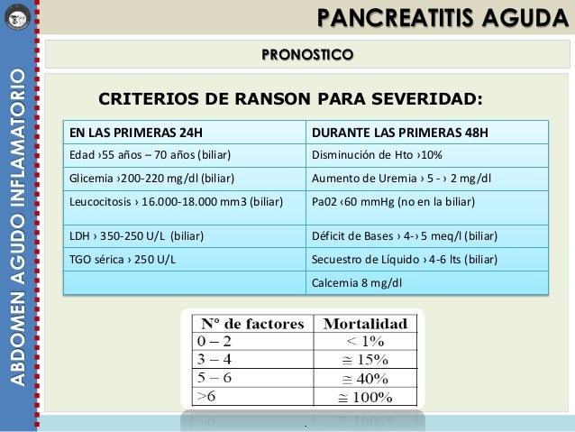 Criterios de Ranson. Pancreatitis Aguda. Reglas nemotecnicas.
