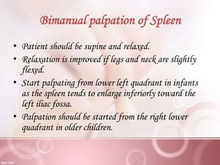 Abdomen examination paeds | PPTX