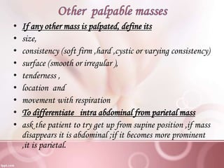 Abdomen examination paeds | PPTX