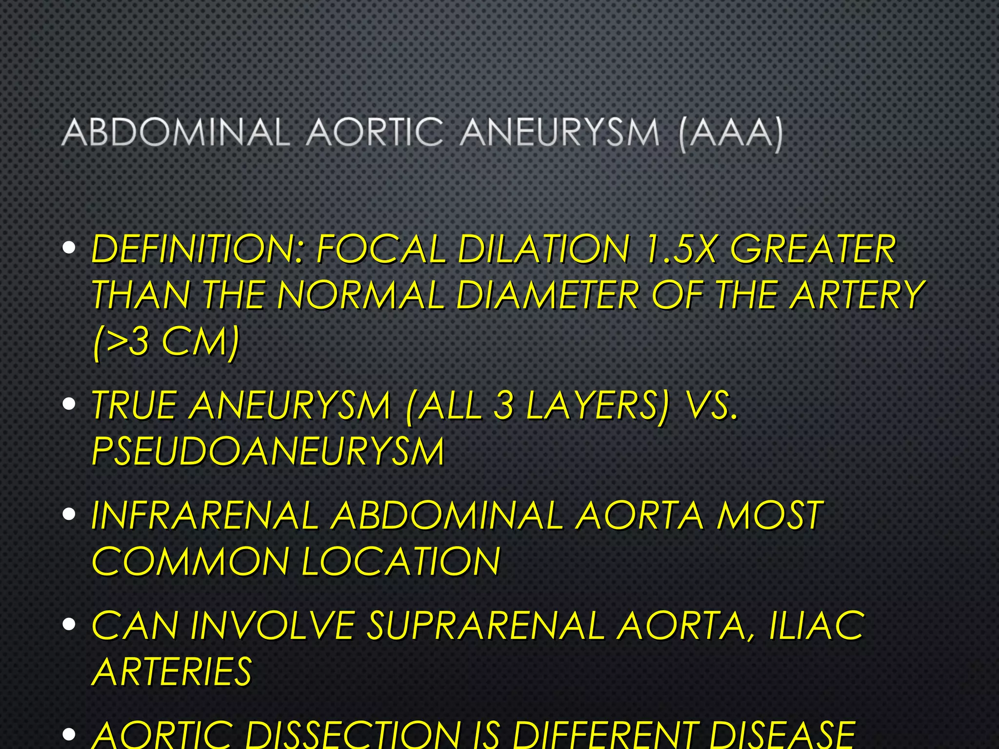 Abdomianl Aortic Aneurysm (AAA) | PPT