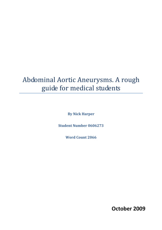 Abdominal Aortic Aneurysms | PDF