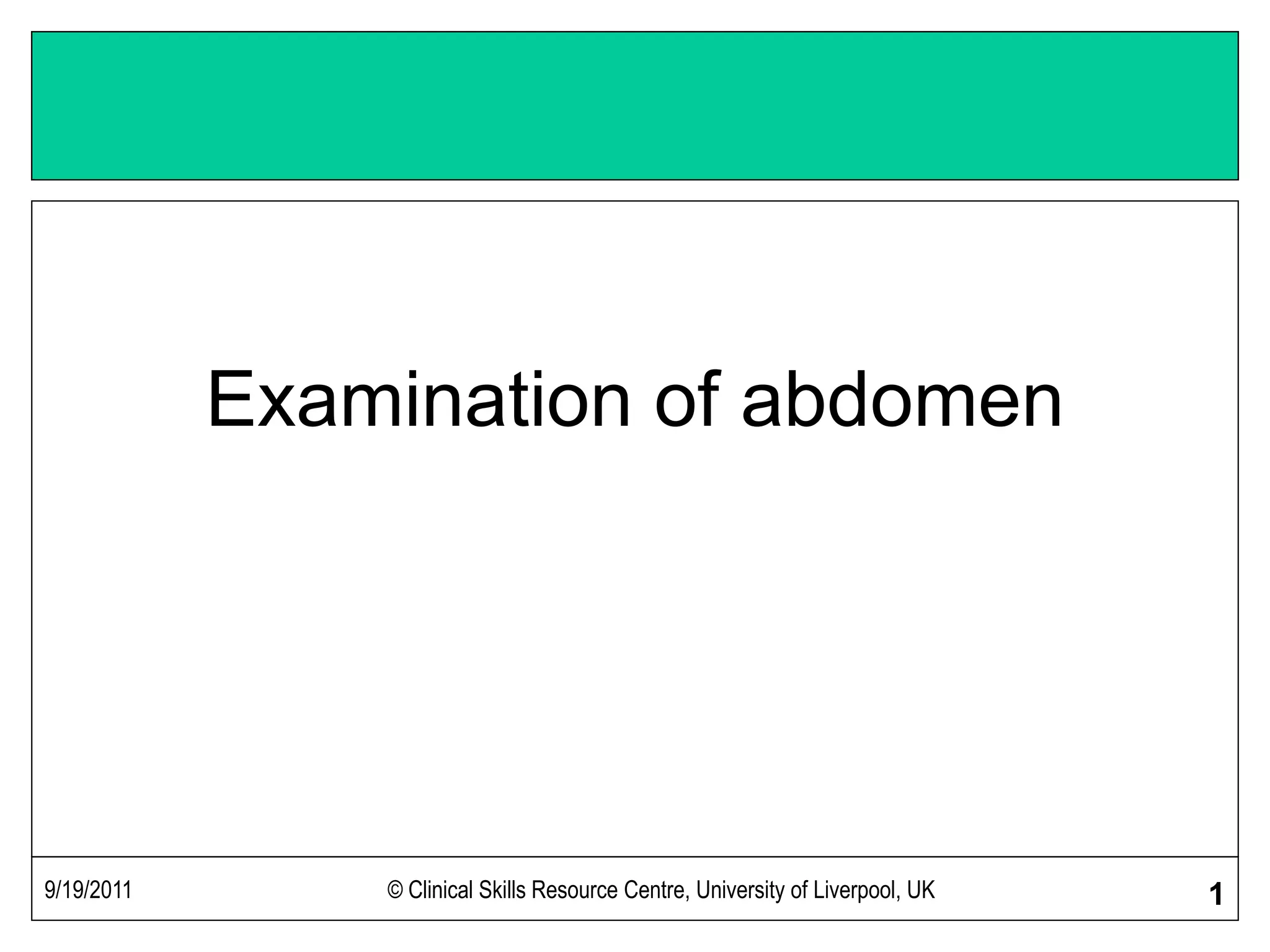 Abdominal Exam | PDF
