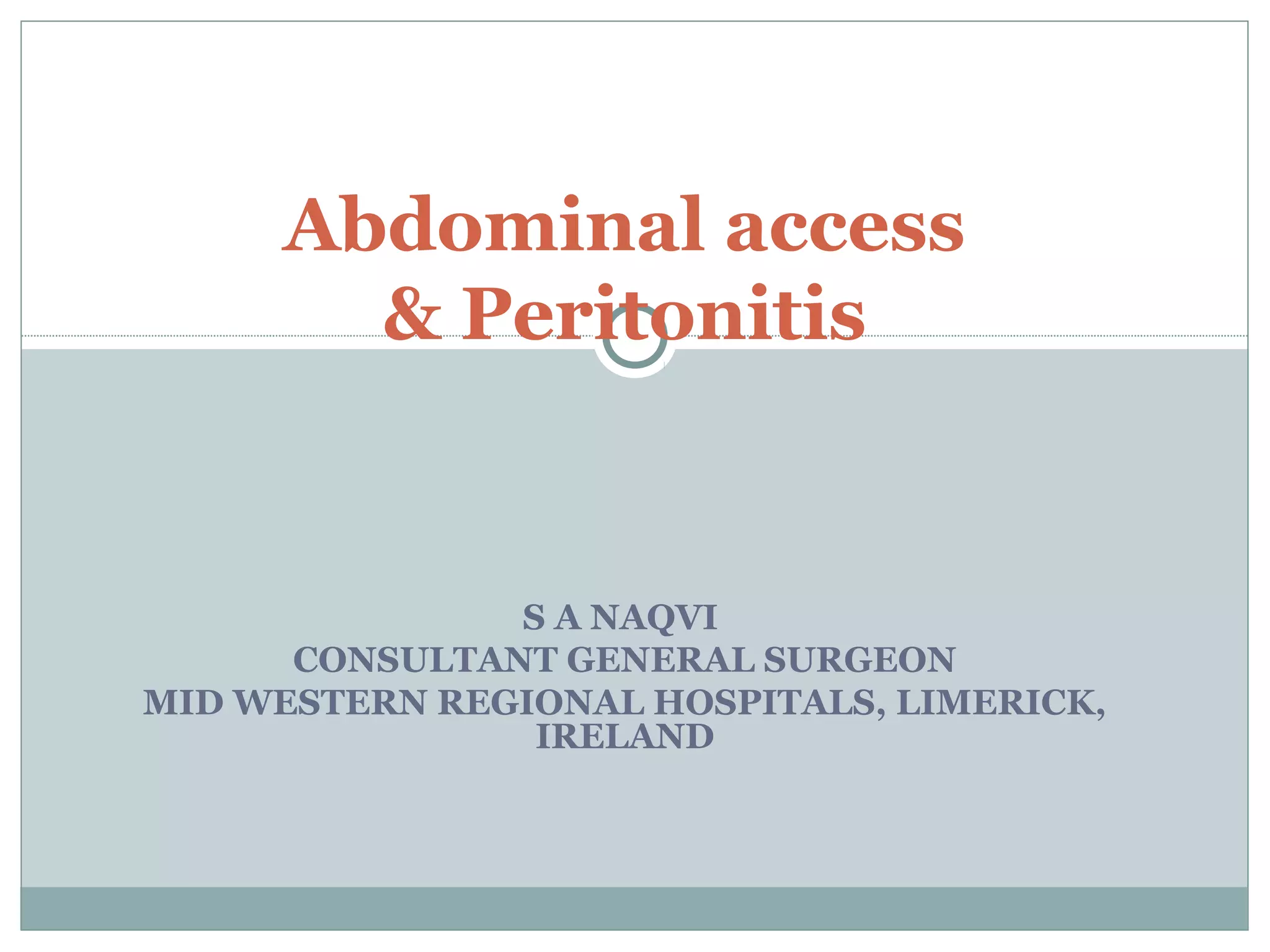 Abdominal access | PPT