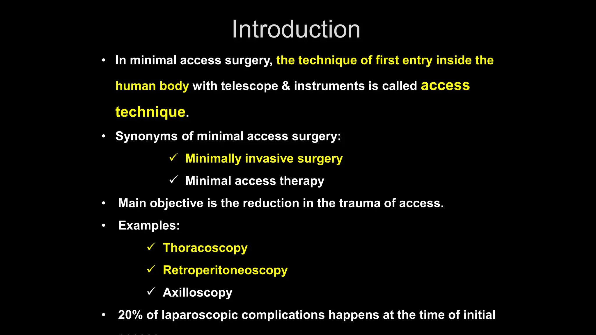 Abdominal Access Techniques in laparoscopy | PPT