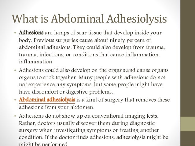 Abdominal adhesiolysis | PPTX