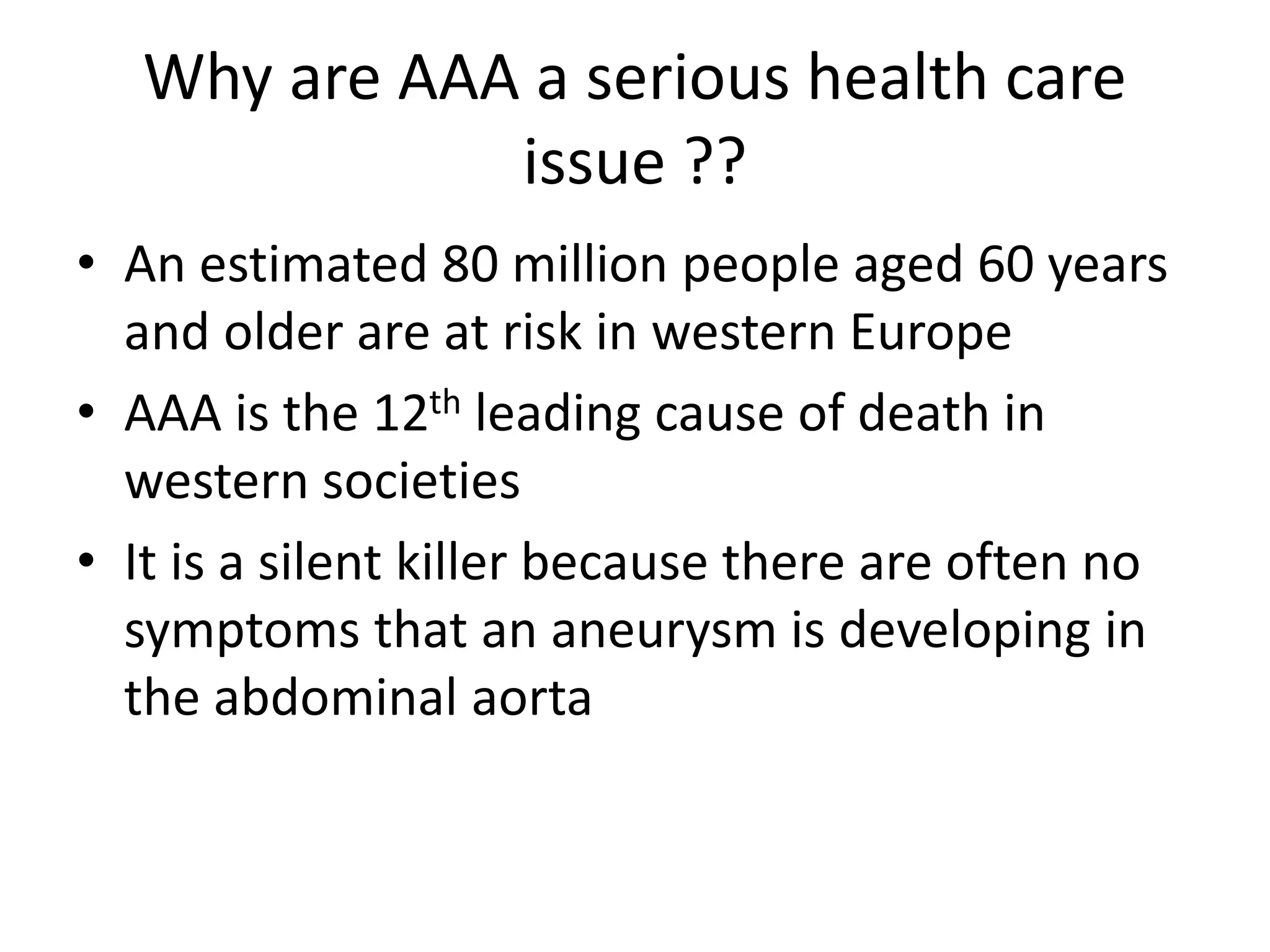 ABDOMINAL AORTIC ANEURSUM.pptx | Digestive Disorders | Diseases and ...
