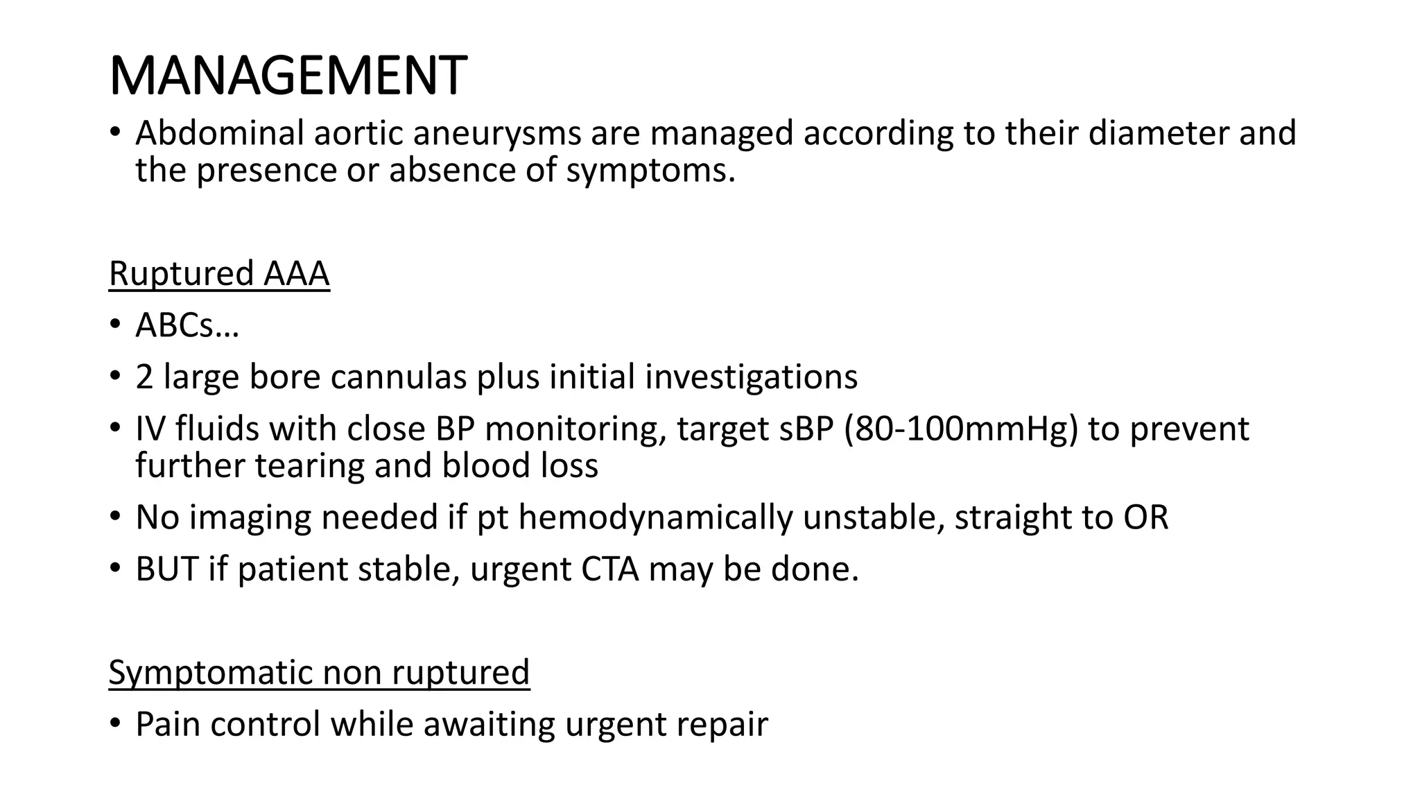 Abdominal aortic aneurysm | PPTX