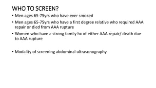 Abdominal aortic aneurysm | PPTX
