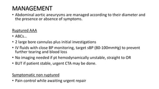 Abdominal aortic aneurysm | PPTX