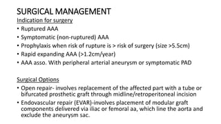 Abdominal aortic aneurysm | PPTX