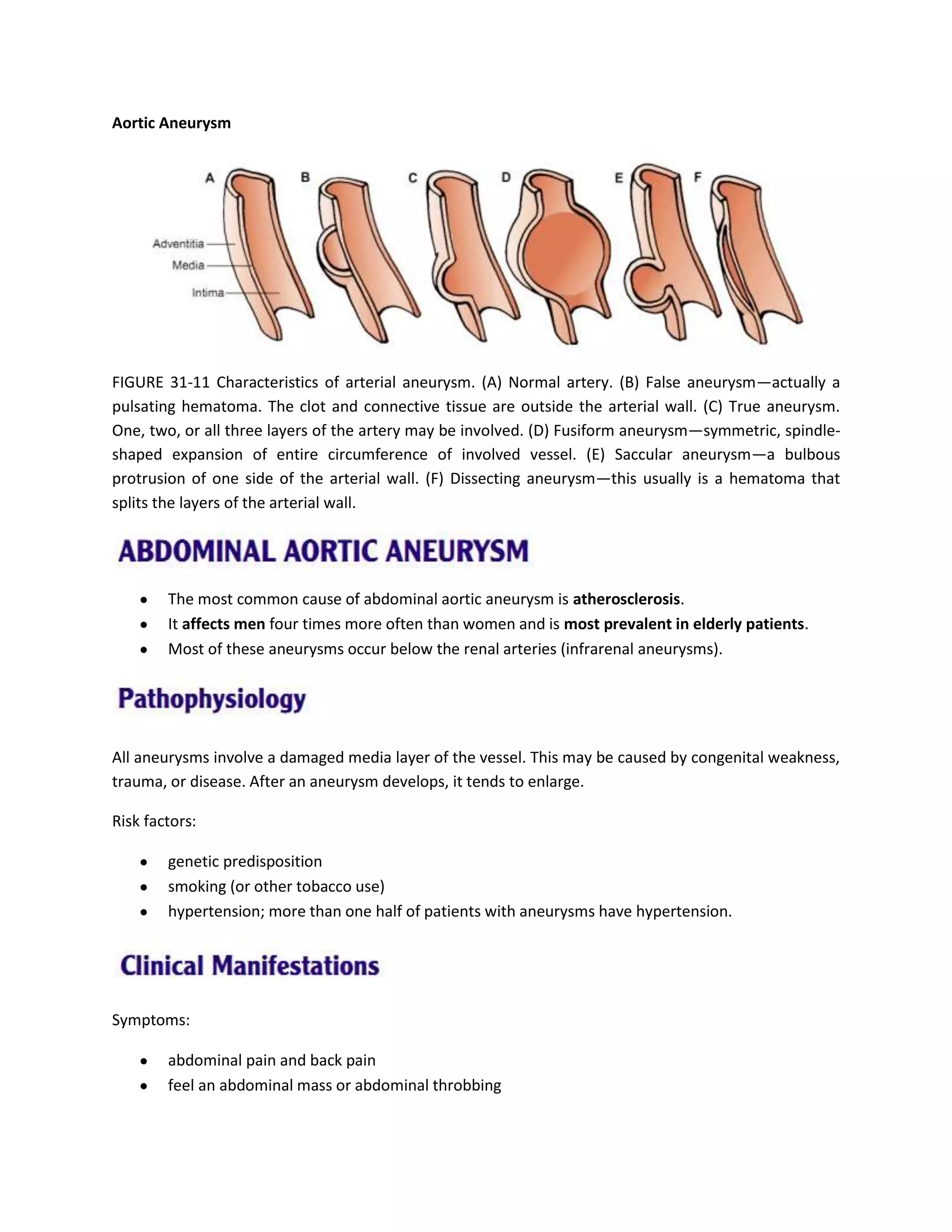 Abdominal aortic aneurysm | DOCX | Digestive Disorders | Diseases and Conditions