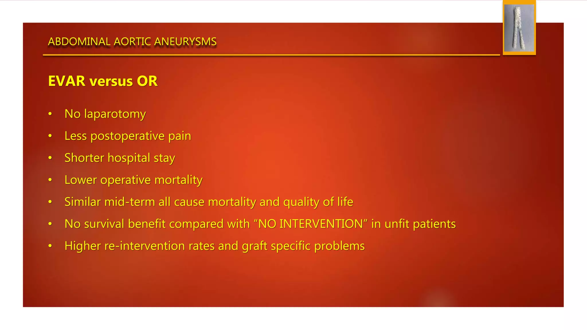 Endovascular Aortic Aneurysm Repair | PPTX