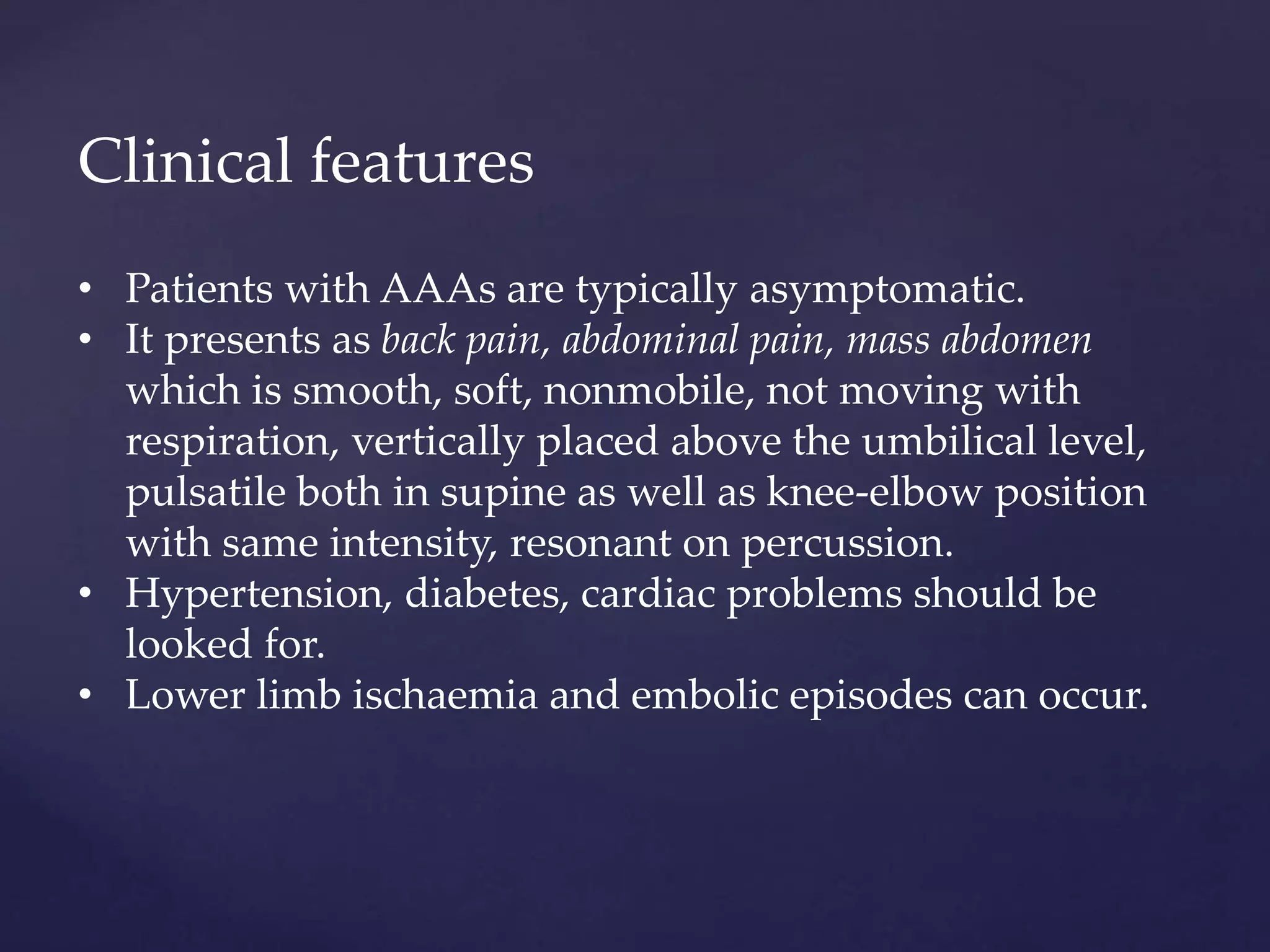 Abdominal aortic aneurysm | PPTX