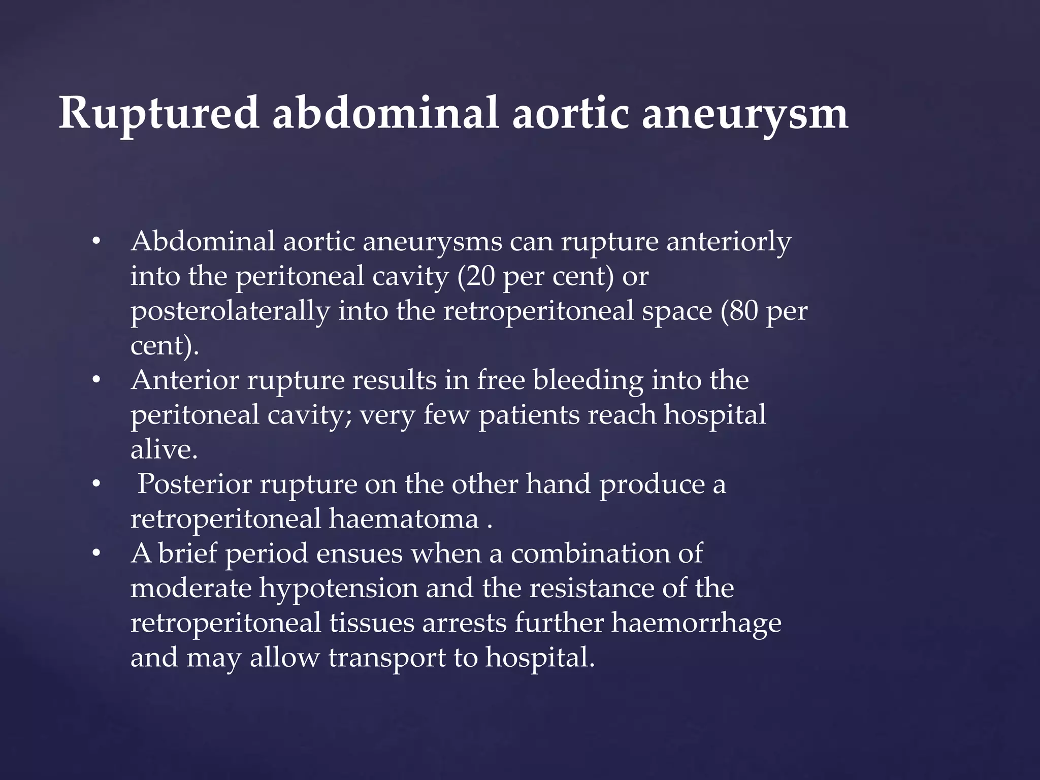 Abdominal aortic aneurysm | PPTX