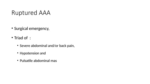 Abdominal Aortic aneurysm intro till management .pptx