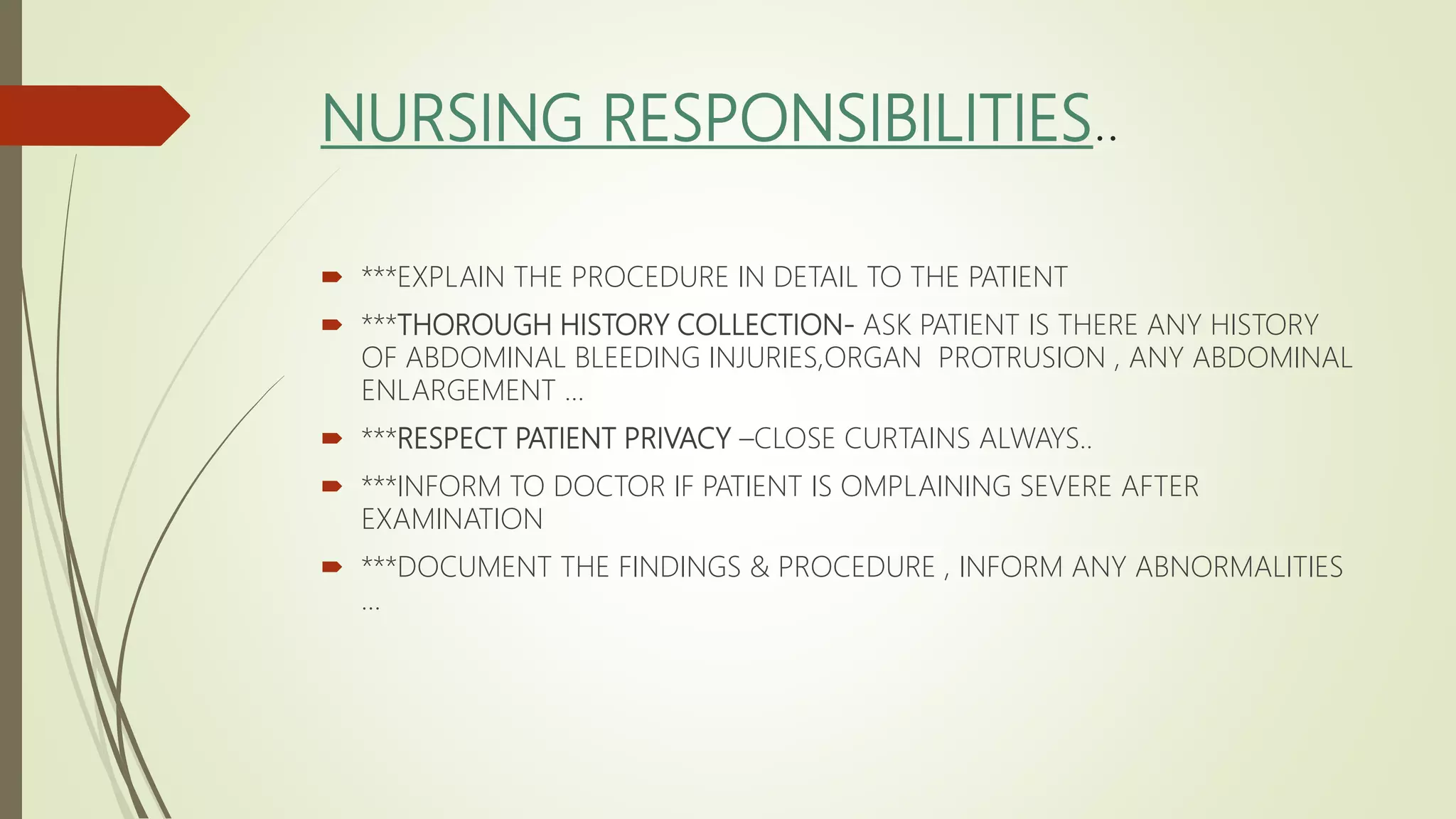 ABDOMINAL ASSESSMENT ASSESSMENT, AUSCULTAION, PERCUSSION & PALPATION ...