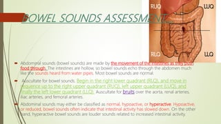 ABDOMINAL ASSESSMENT ASSESSMENT, AUSCULTAION, PERCUSSION & PALPATION ...
