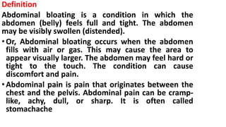 Abdominal bloating 31 possible causes of abdominal bloating and ...