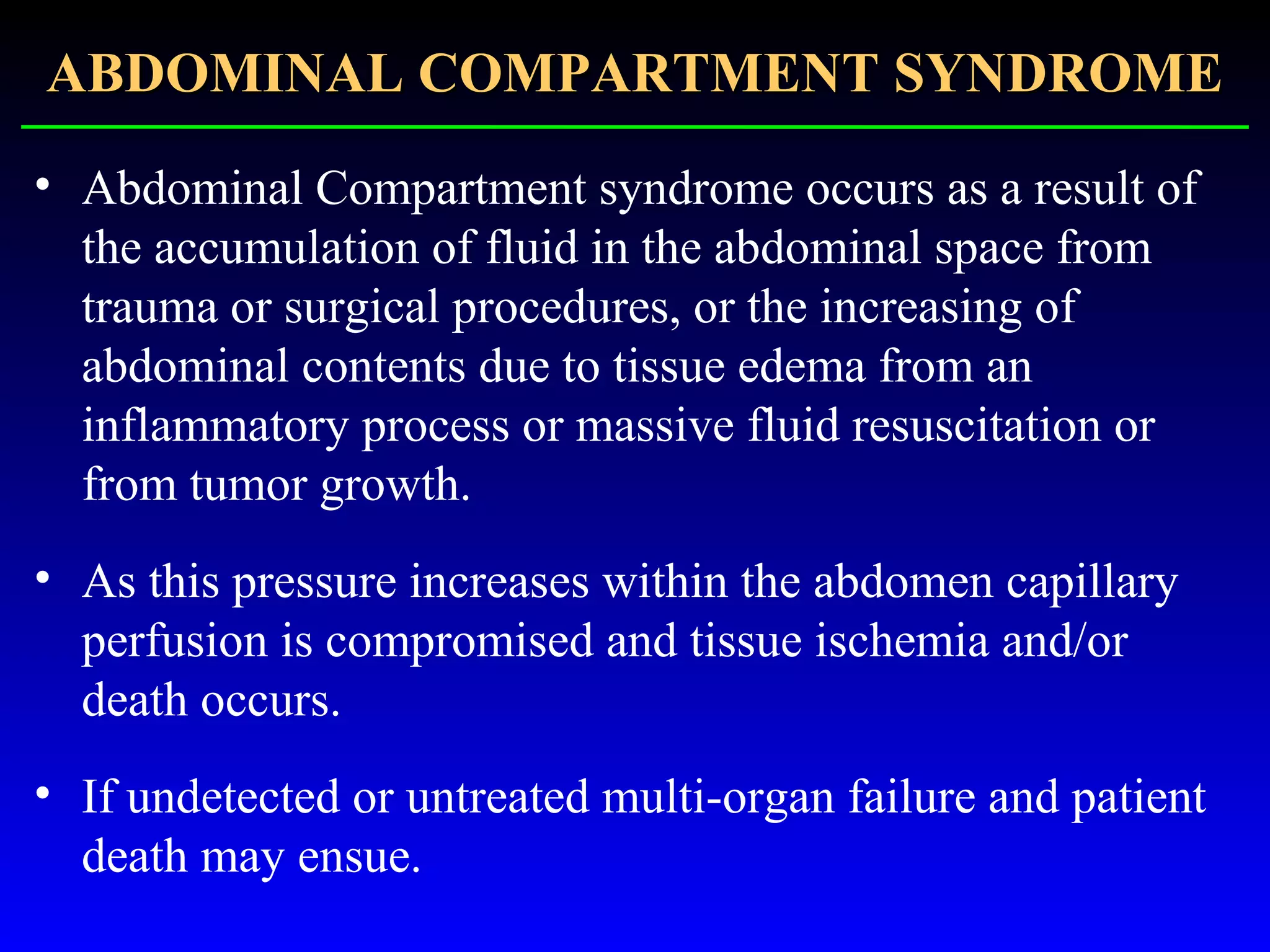 Abdominal Comparment Syndrome | PPT