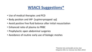 Abdominal Compartment Syndrome definition,presentation and managememt | PDF