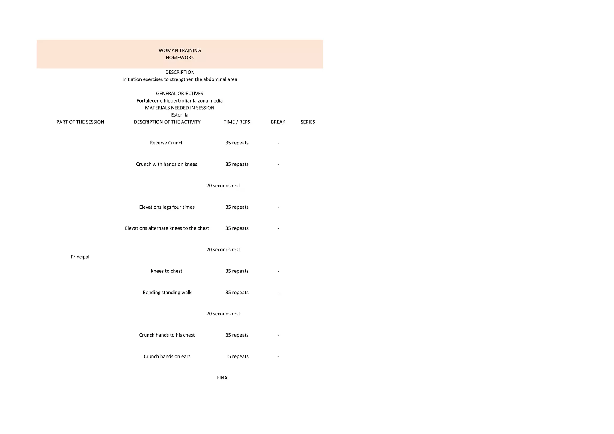 Abdominales nivel 2 pdf en ingles | PDF