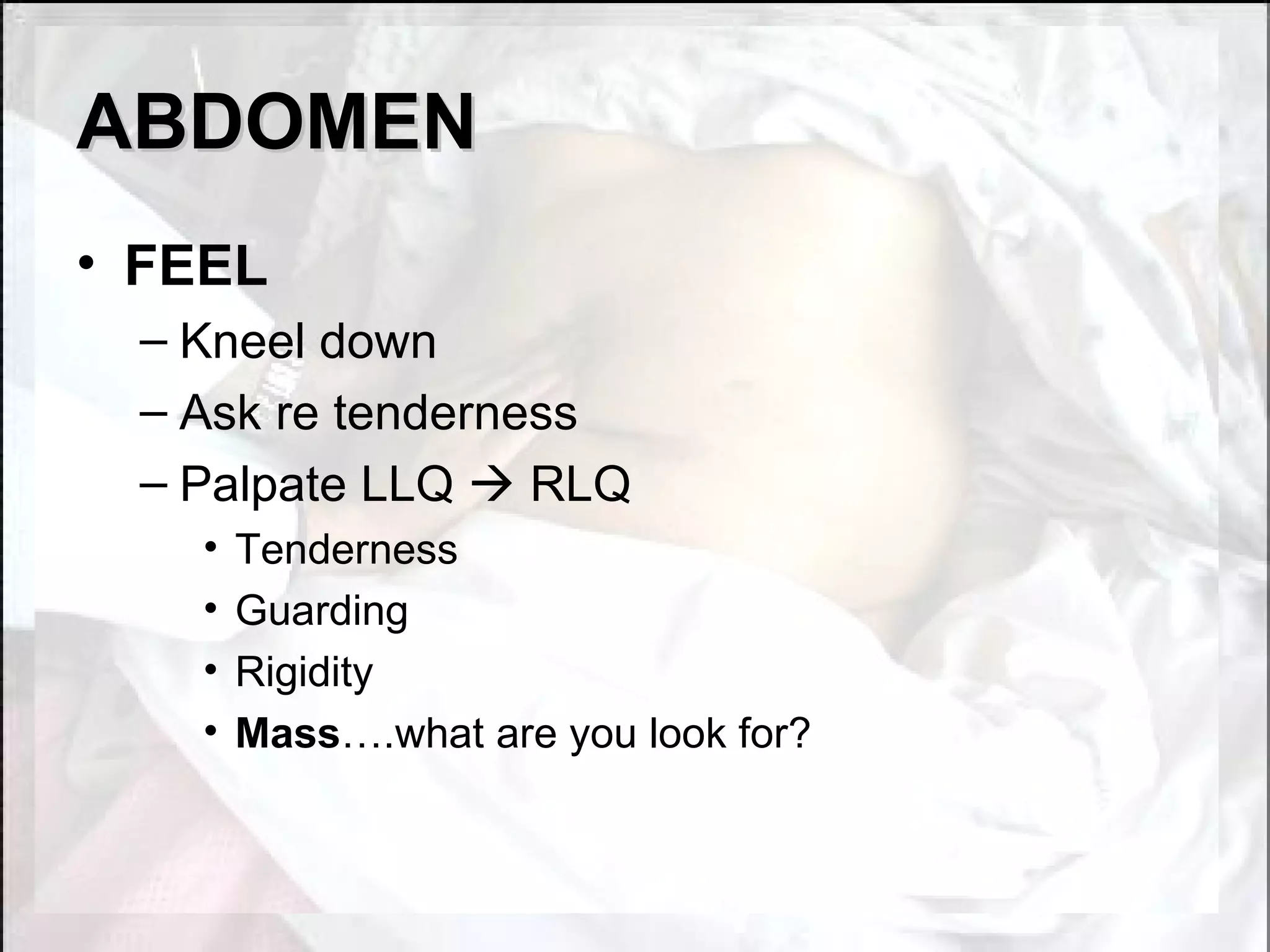 Abdominal Examination | PPT