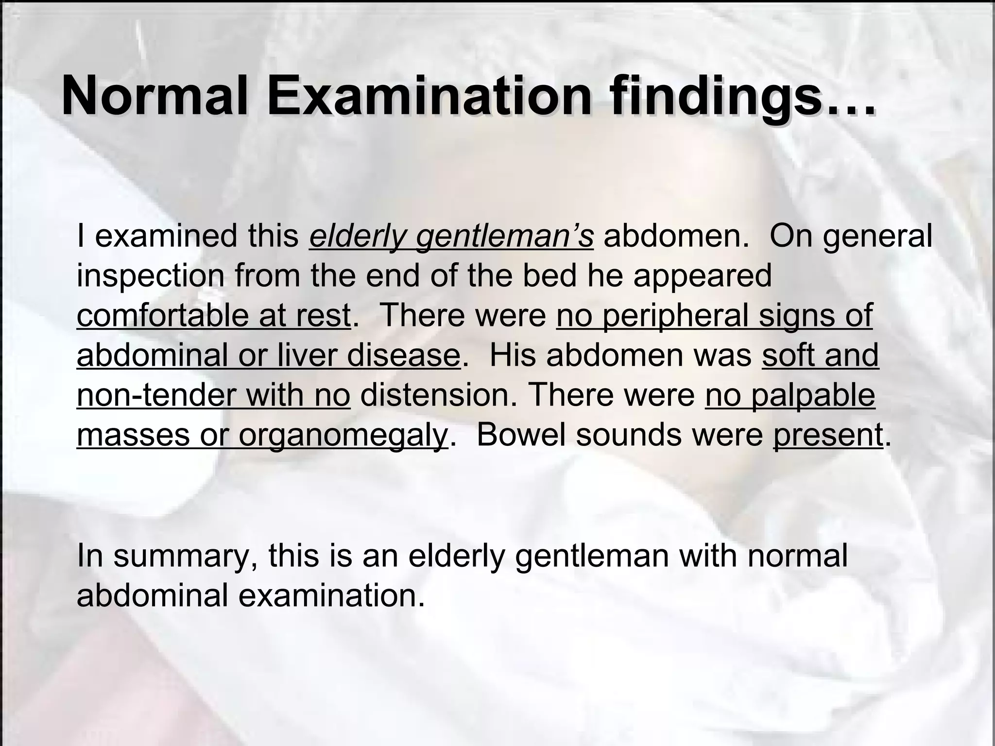 Abdominal Examination | PPT