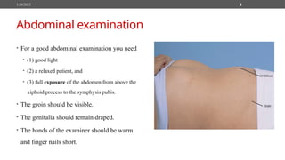 Abdominal examination for C1 medical students | PPTX
