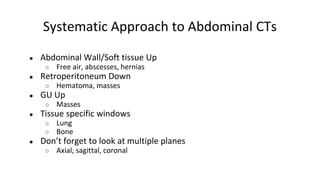 Drs. Rossi and Shreve’s CMC Abdominal Imaging Mastery Project: June ...