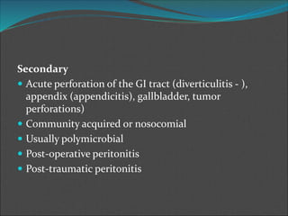 Peritonitis (acute and chronic pancreatitis) .ppt | Free Download