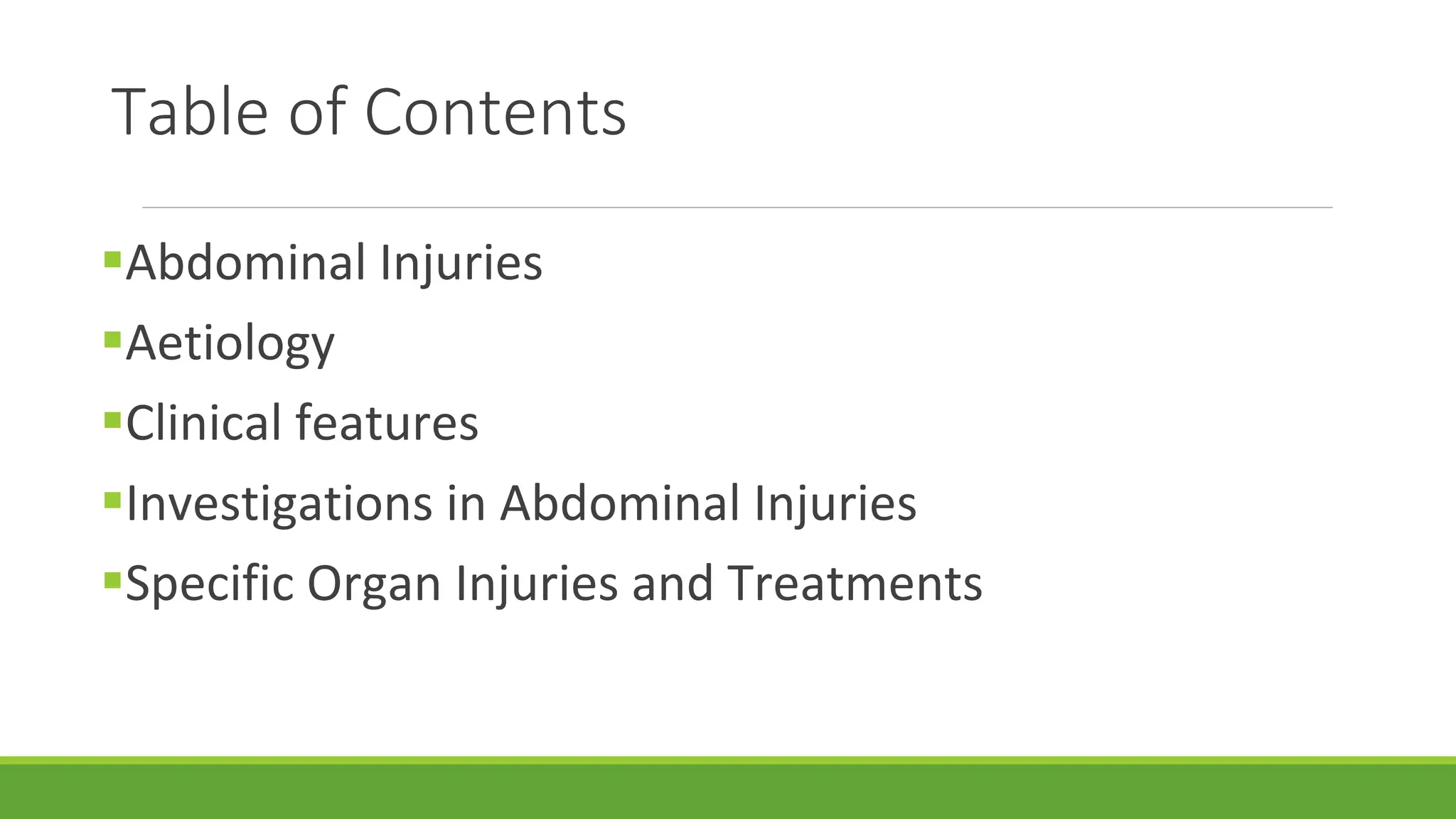 Abdominal Injuries: splenic rupture, liver injury | PPTX