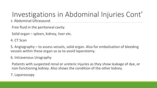 Abdominal Injuries: splenic rupture, liver injury | PPTX
