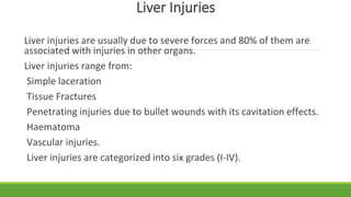 Abdominal Injuries: splenic rupture, liver injury | PPT