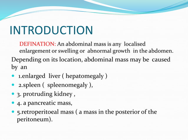 ABDOMINAL MASS.pptx | Digestive Disorders | Diseases and Conditions