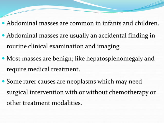 Abdominal masses in children | PPTX | Digestive Disorders | Diseases and Conditions