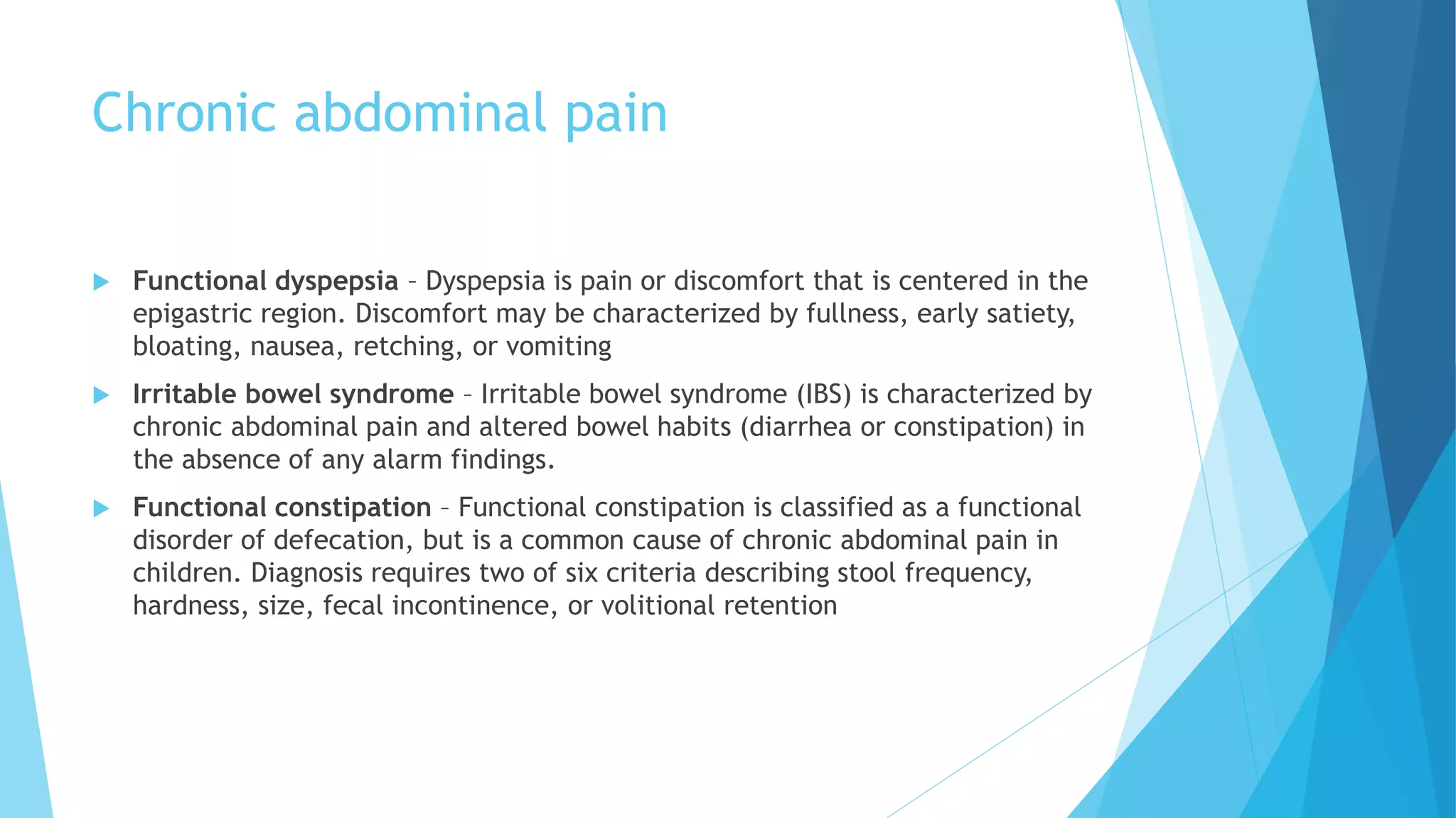 Abdominal pain in pediatrics | PPTX