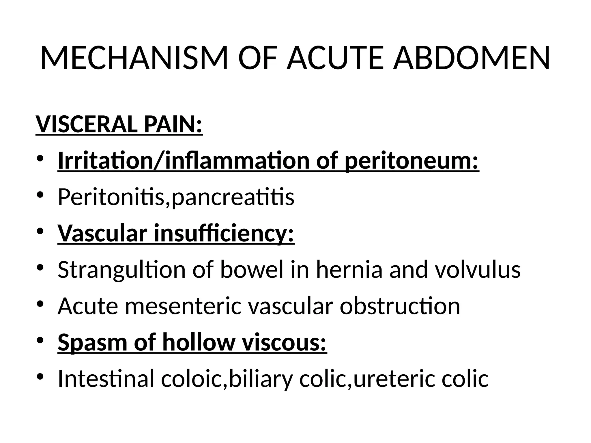 main causes and approach to ABDOMINAL PAIN | PPTX