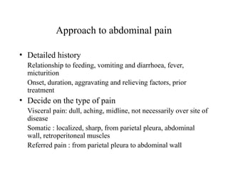 abdominalpain.ppt Focusing on acute abdominal pain in its causes. | PPT