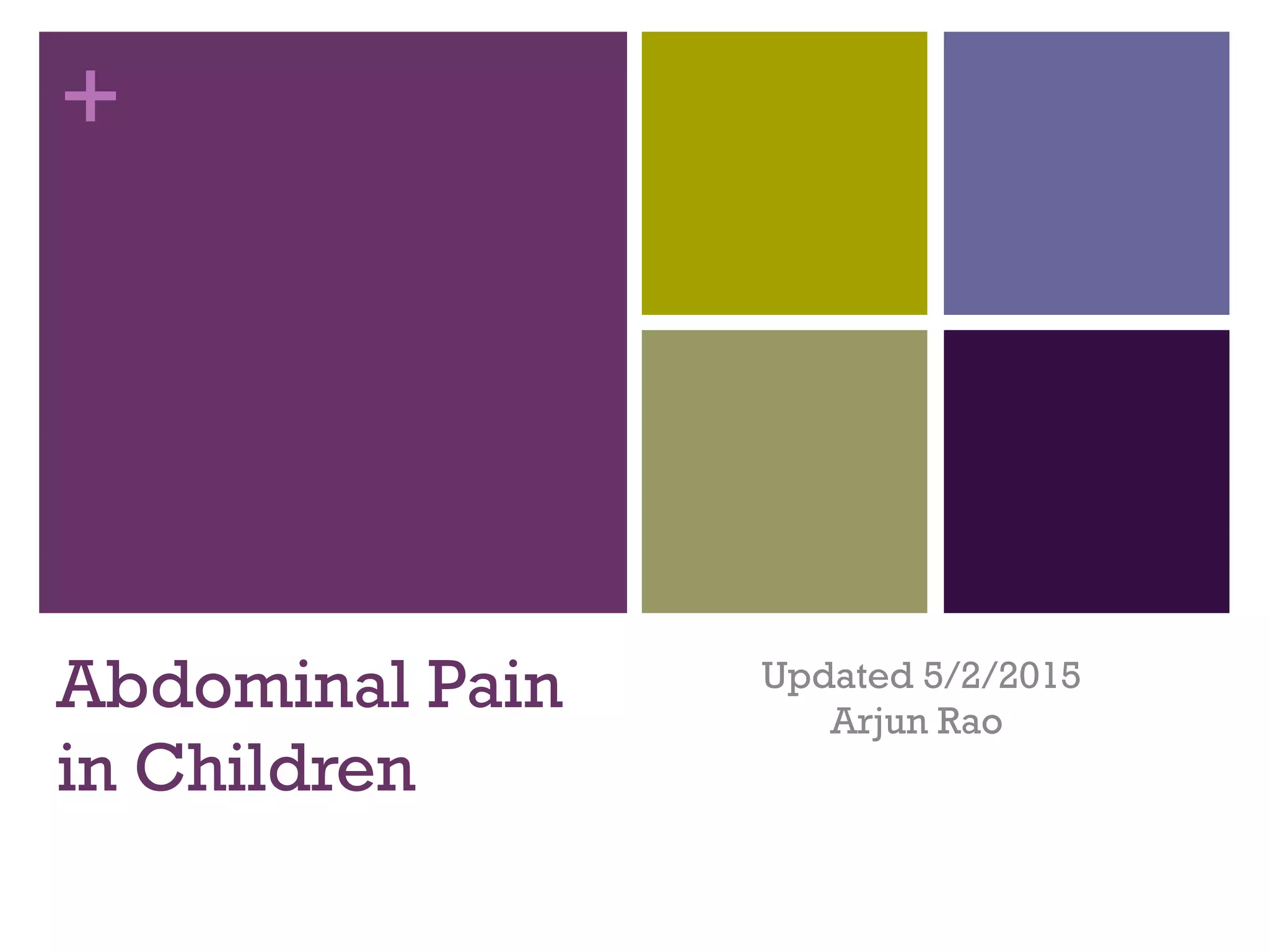 Abdo pain in children | PPT