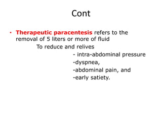 Abdominal paracentesis | PPTX | First Aid | Injuries