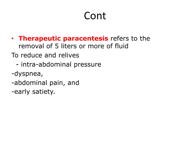 Abdominal paracentesis | PPTX | Blood Disorders | Diseases and Conditions