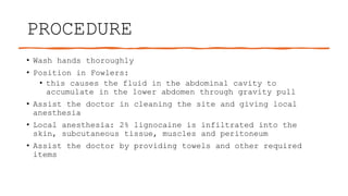 Abdominal Paracentesis - Nursing Role | PPTX