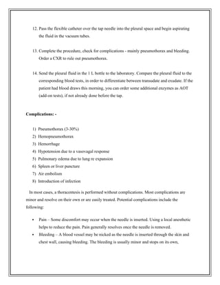 ABDOMINAL PARACENTESIS ,THORACENTESIS PROCEDURE | DOCX