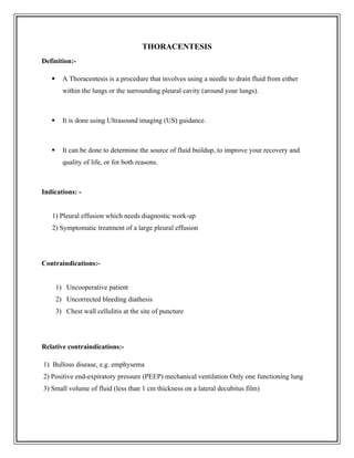 ABDOMINAL PARACENTESIS ,THORACENTESIS PROCEDURE | DOCX