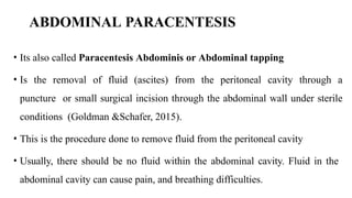 Abdominal Paracentesis.pptx read hdhdh sbg | PPT