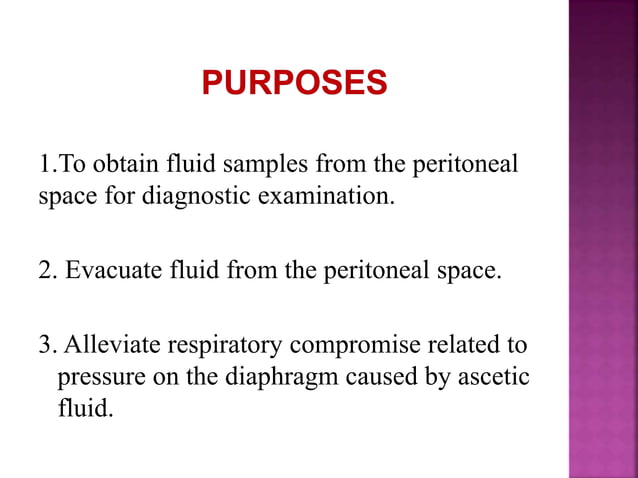 Abdominal paracentesis | PPTX | Lung and Respiratory Health | Diseases ...
