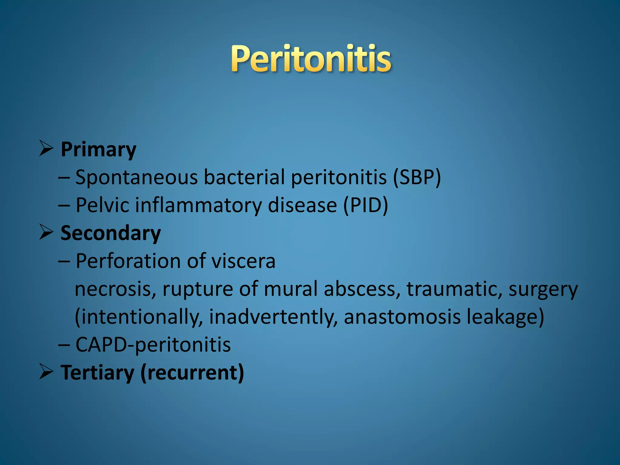 Abdominal Sepsis and Peritonitis | PPTX